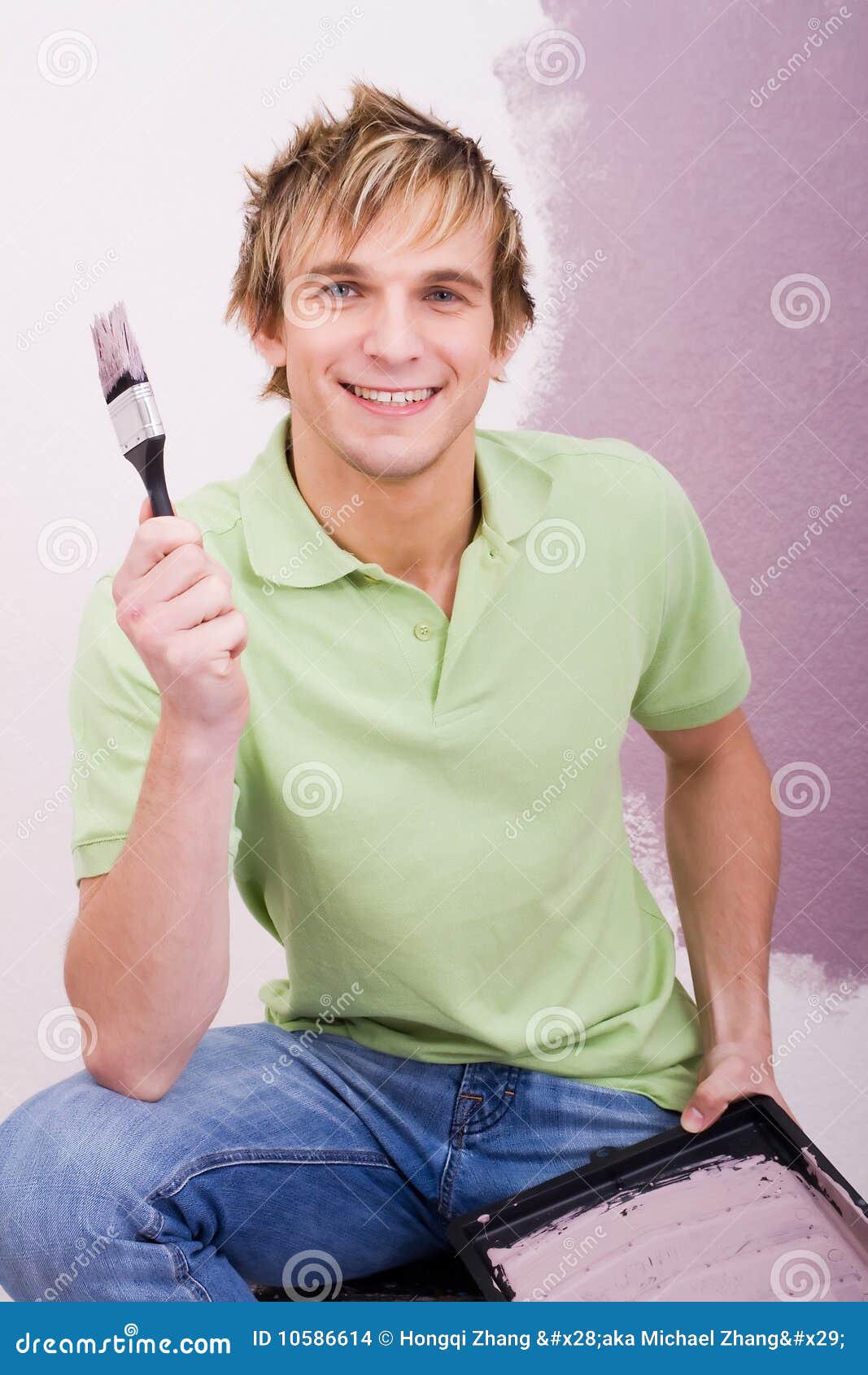 Painting guy stock photo. Image of house, person, flat - 10586614