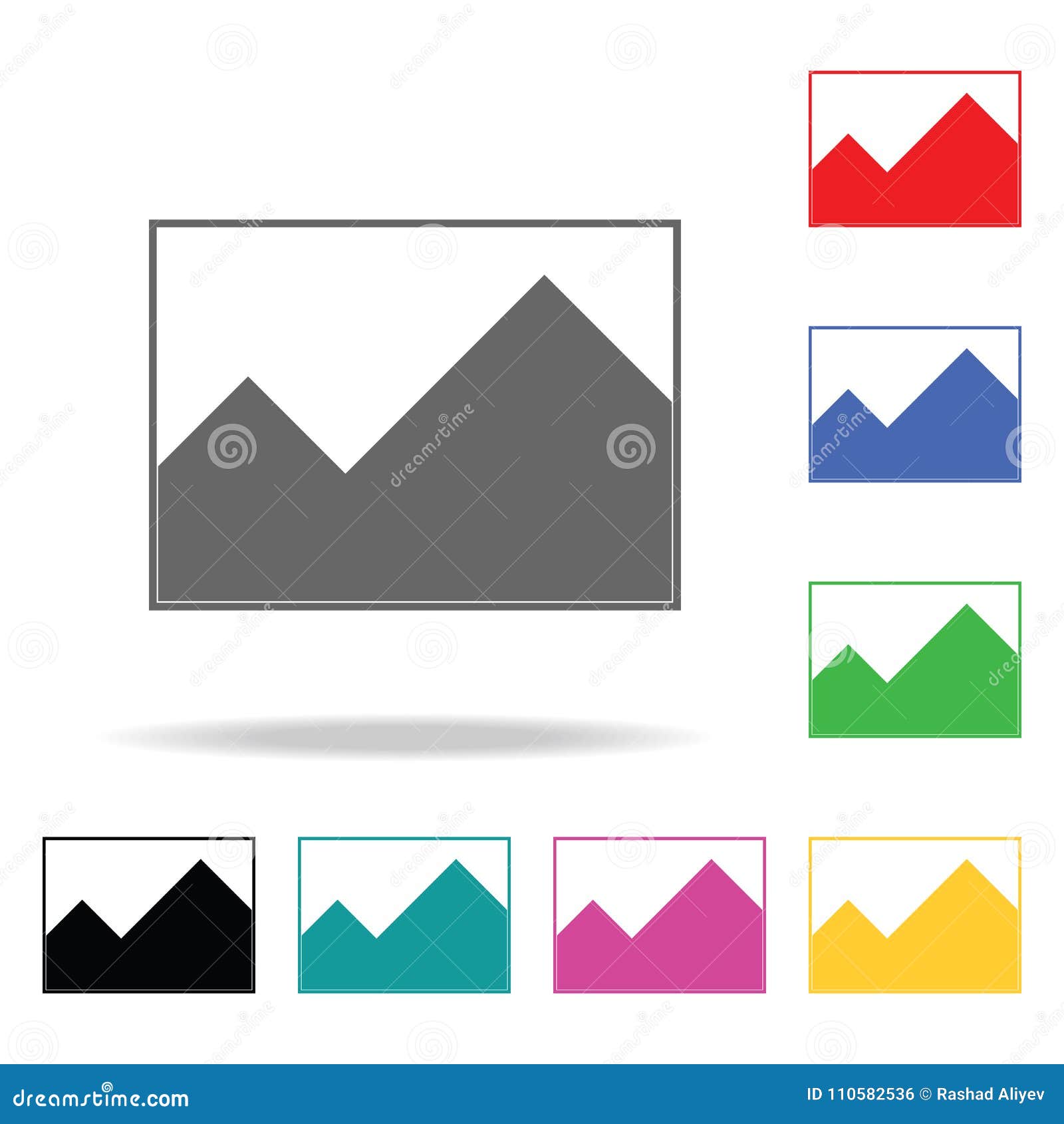 Painting Hills Icon. Elements in Multi Colored Icons for Mobile Concept ...