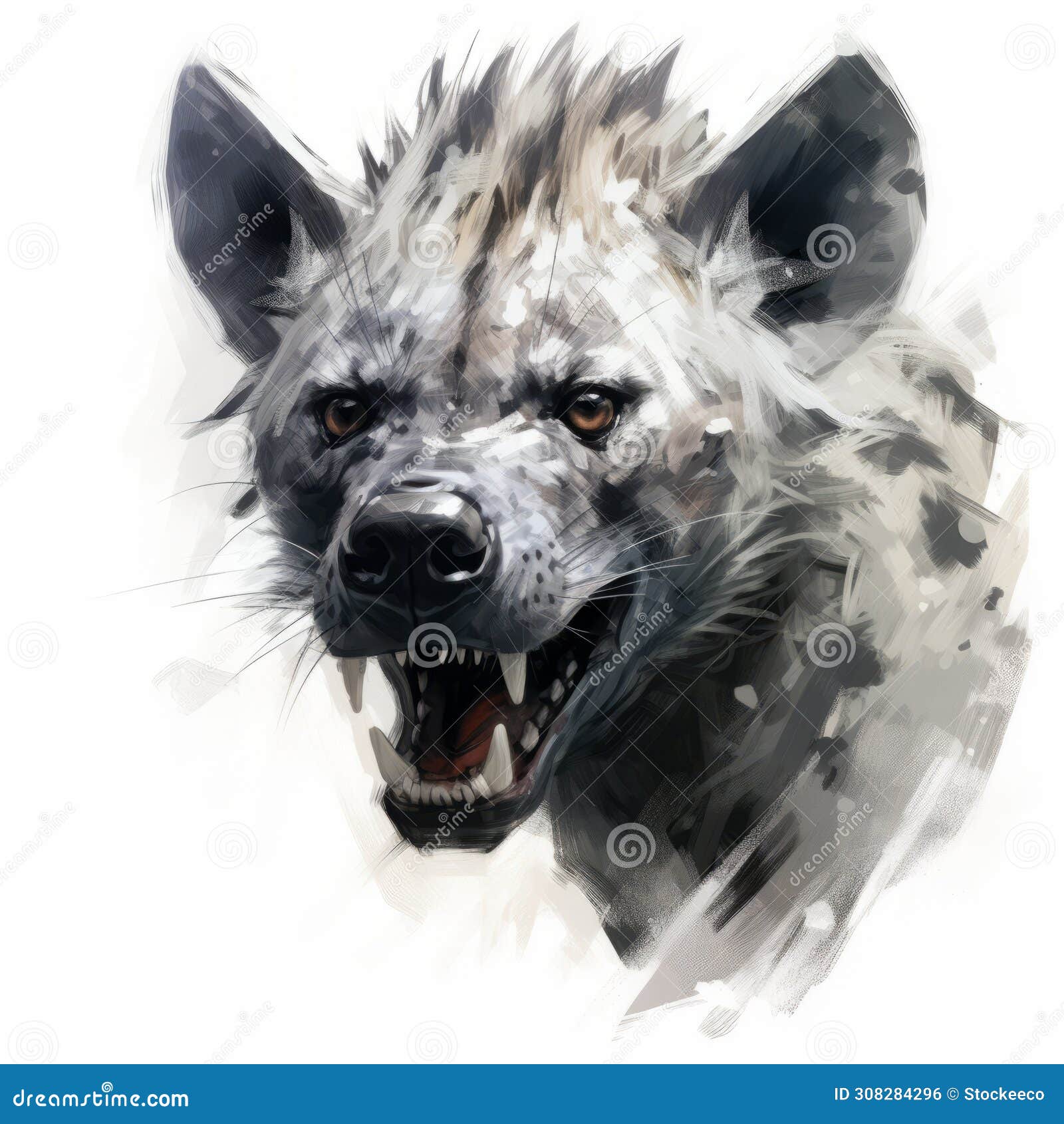 Hyena Art Illustration: Speedpainting with Strong Facial Expression ...
