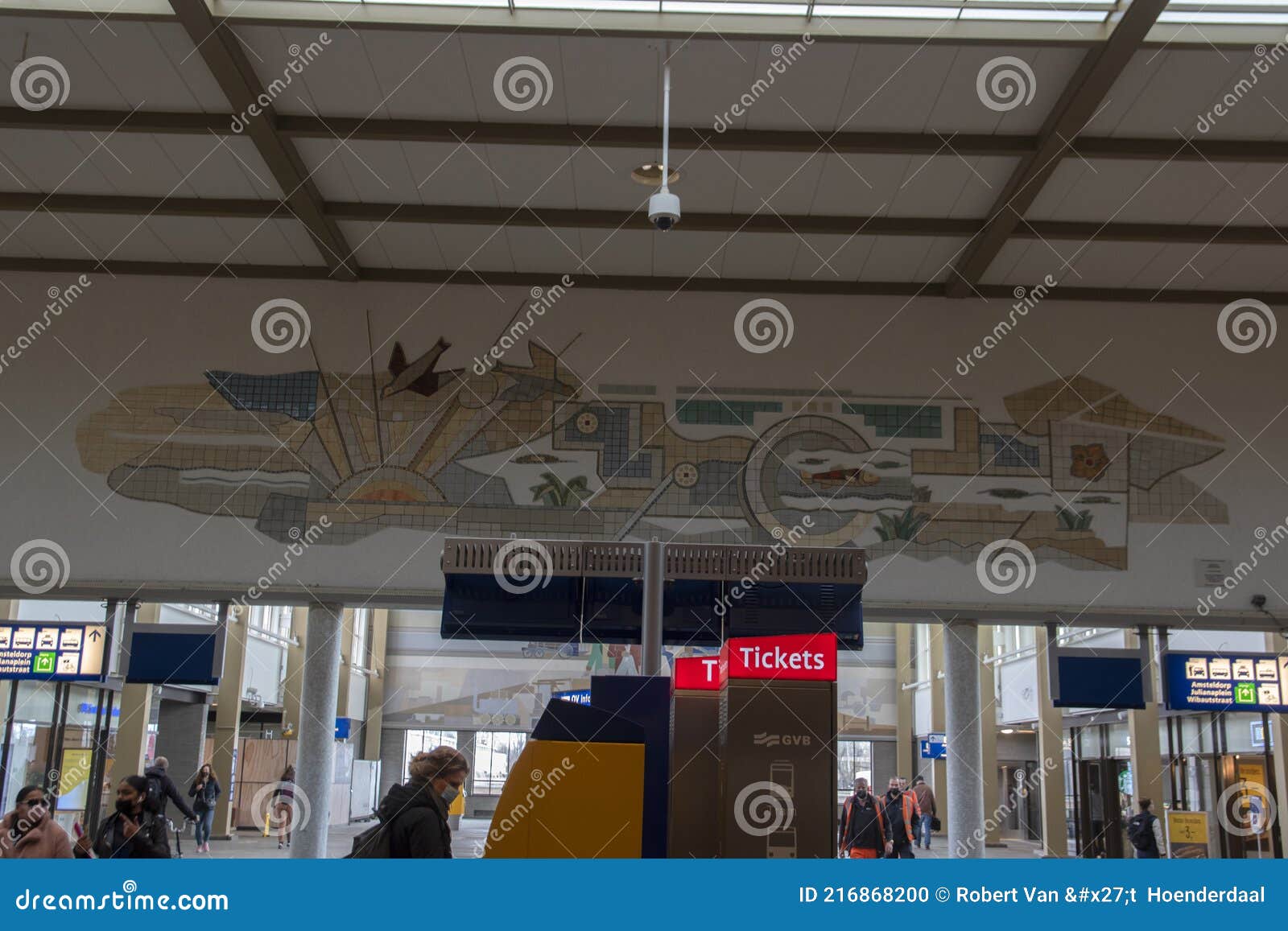 Painting Inside the Amstel Station at Amsterdam the Netherlands 14-4 ...