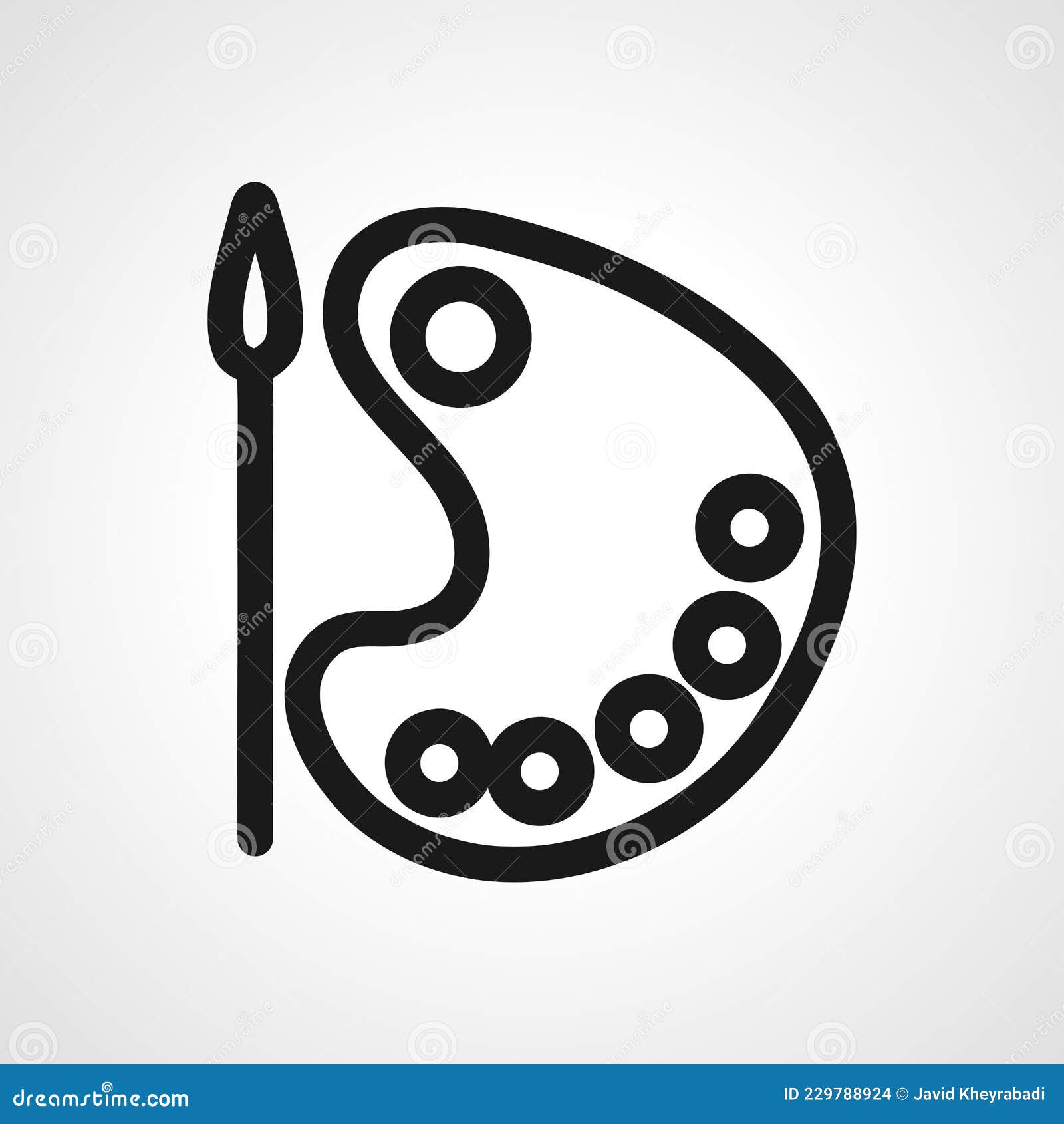 Painting Kit Line Icon. Painting Kit Linear Outline Icon Stock Vector ...