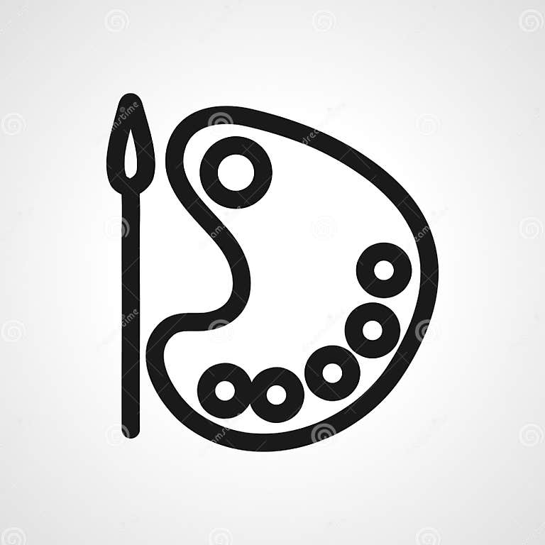 Painting Kit Line Icon. Painting Kit Linear Outline Icon Stock Vector ...