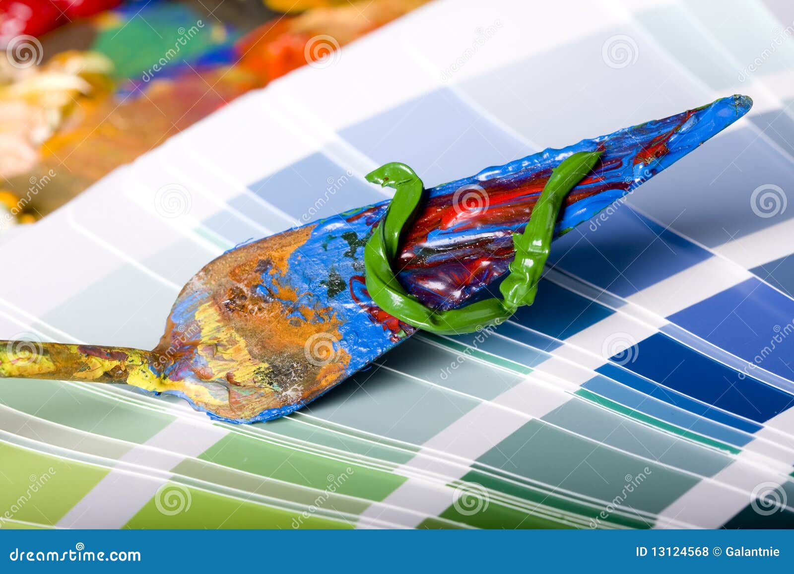 Painting Knife and Color Chart Stock Photo - Image of brush, pantone ...