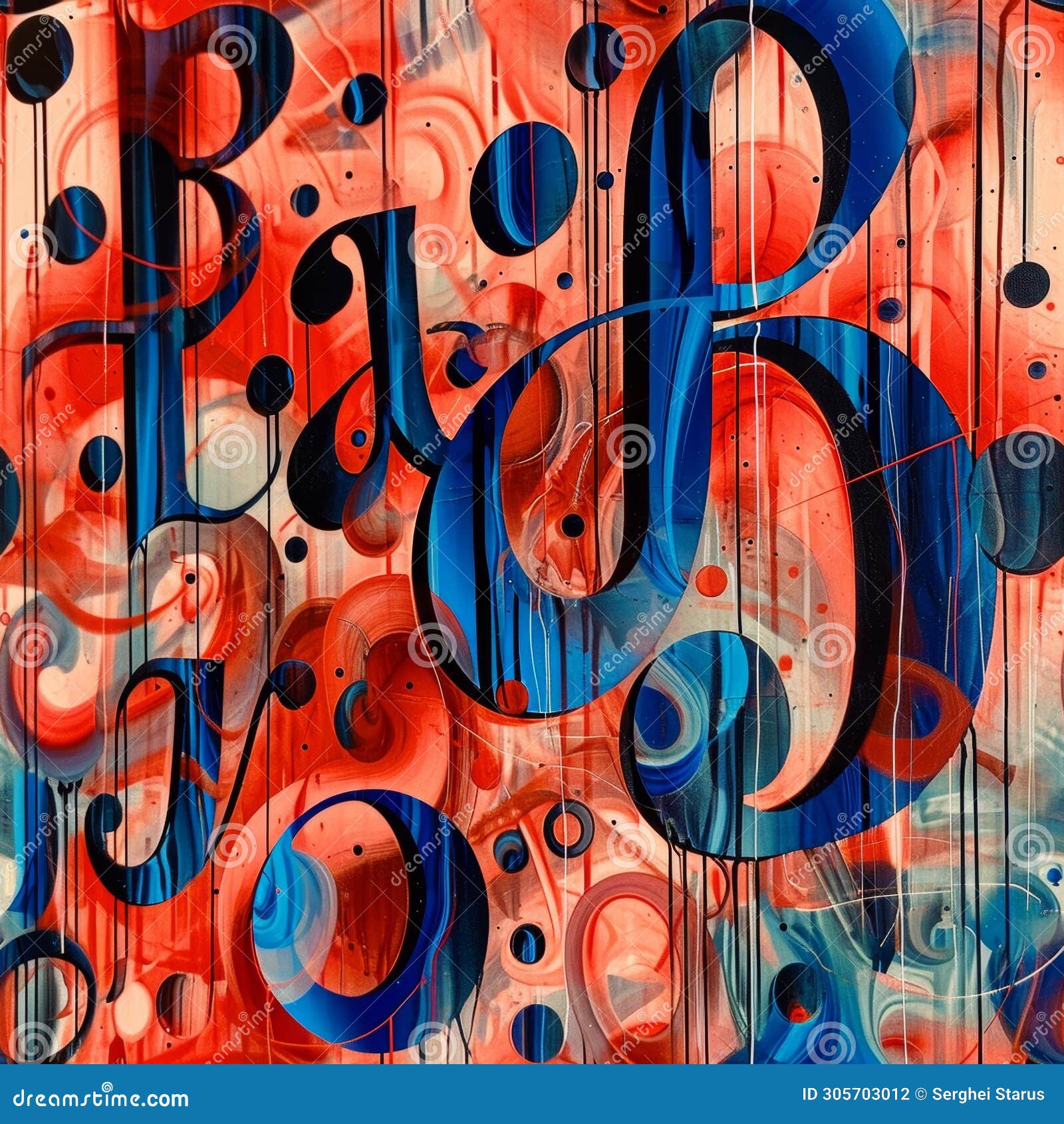 A Painting of a Large Letter B with Red and Blue Paint, AI Stock Photo ...