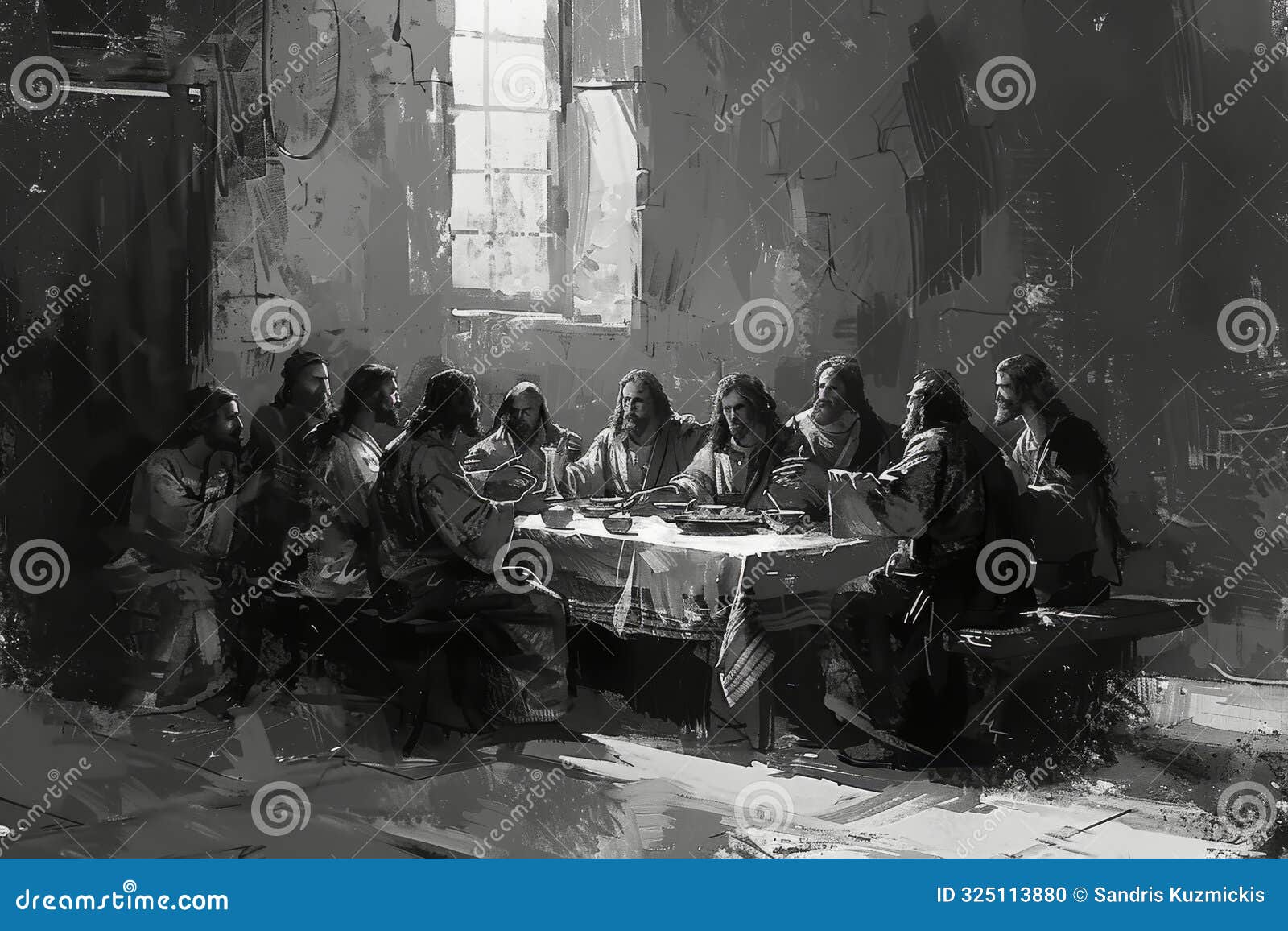 A Painting of the Last Supper. Generative AI. Stock Illustration ...