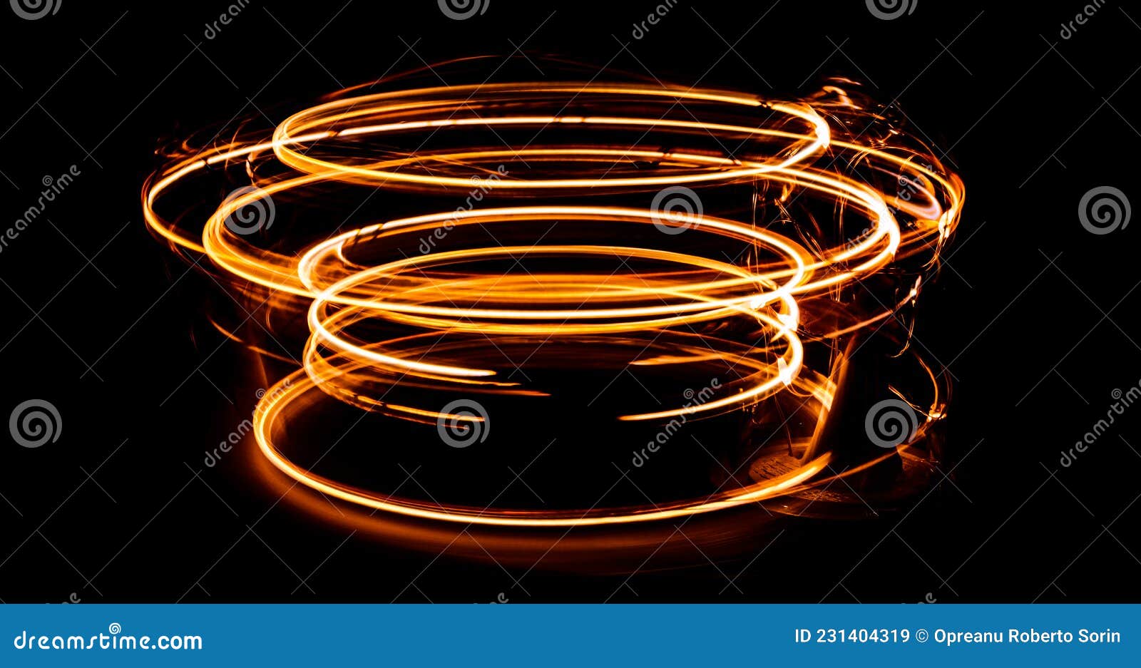 Painting LED Light in the Dark with Long Exposure Shot Stock Image ...