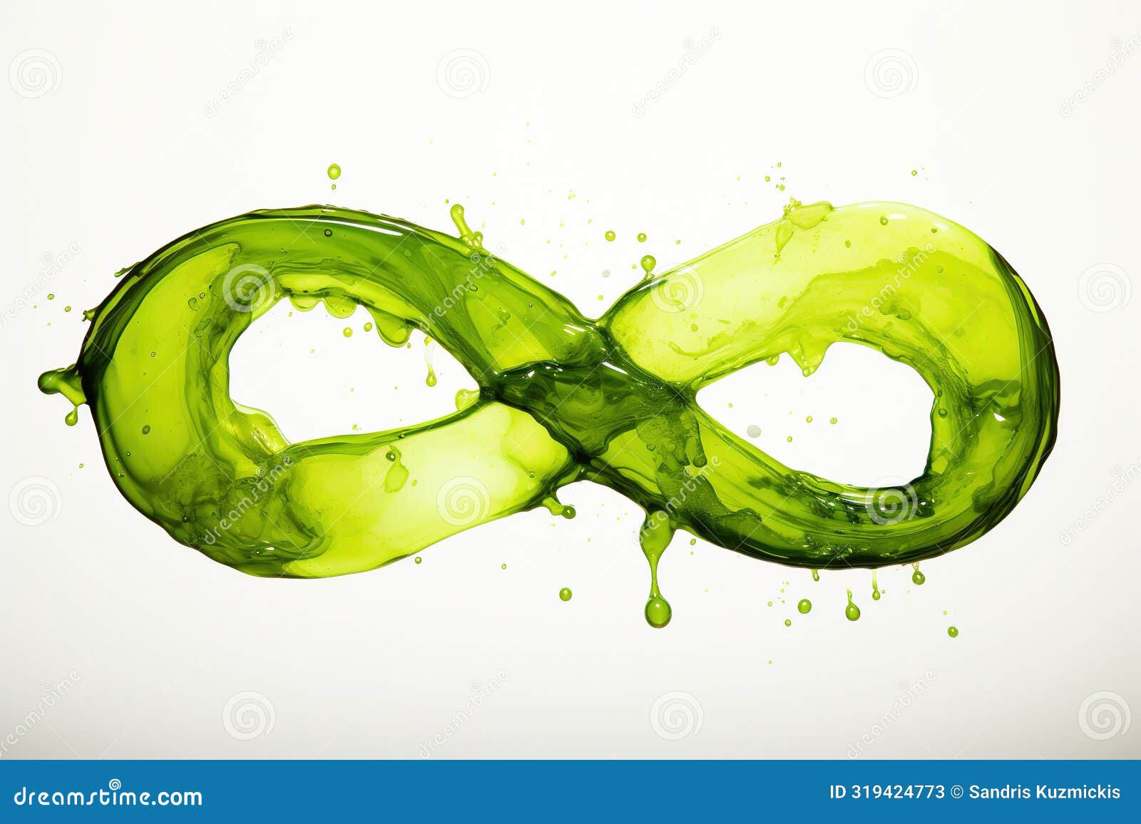 Painting of Lime Green Infinity Symbol. Generative AI. Stock ...