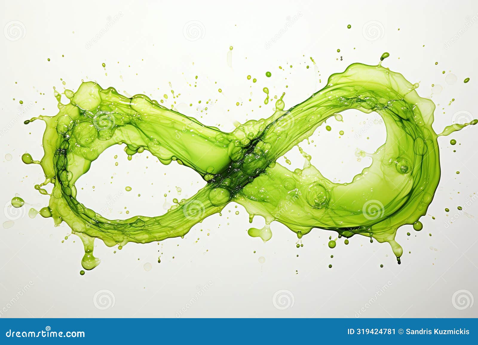Painting of Lime Green Infinity Symbol. Generative AI. Stock ...