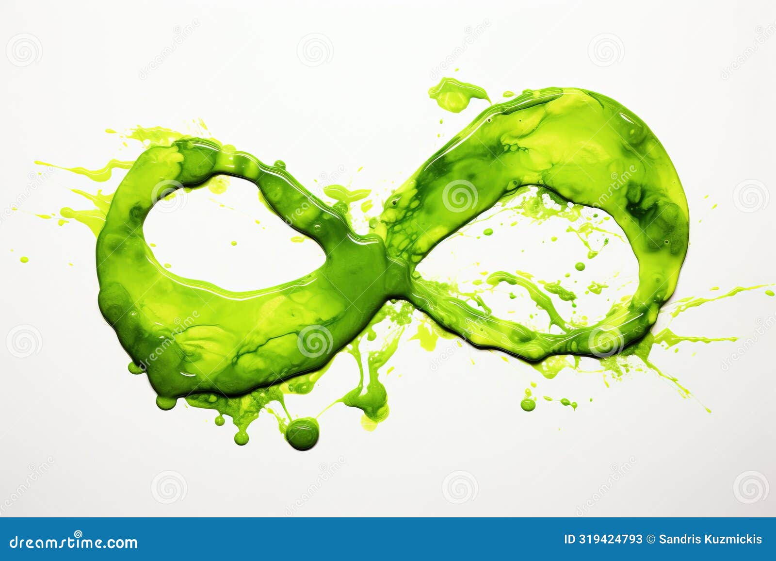 Painting of Lime Green Infinity Symbol. Generative AI. Stock ...