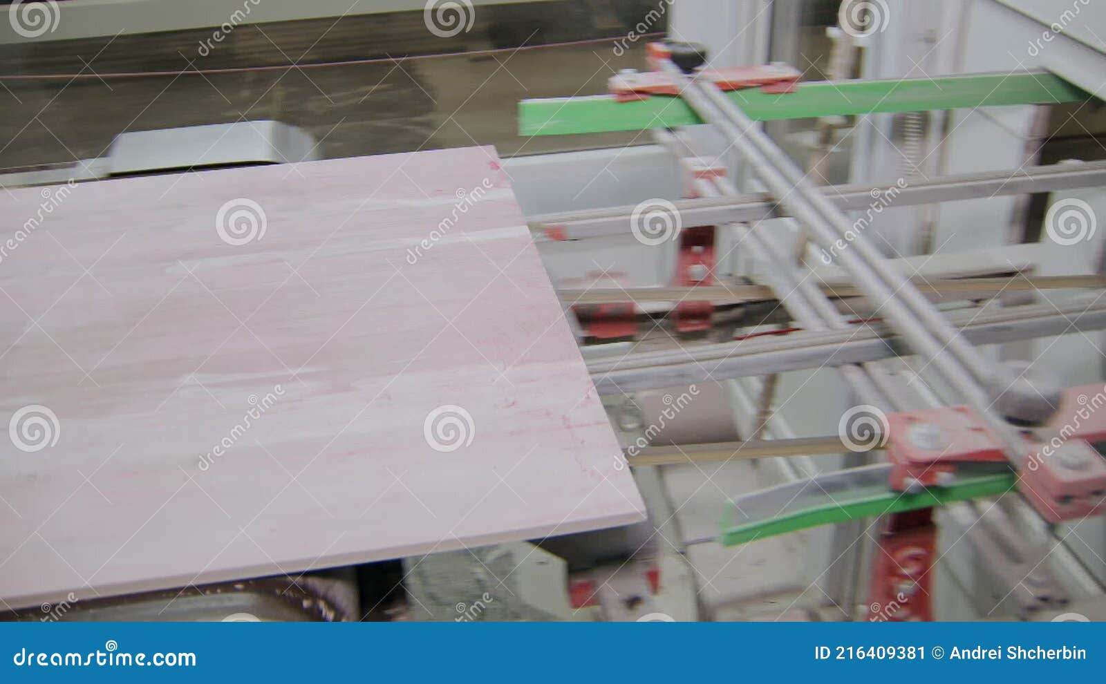 Painting Machine is Drawing Patterns on Ceramic Tiles in Workshop Plant ...