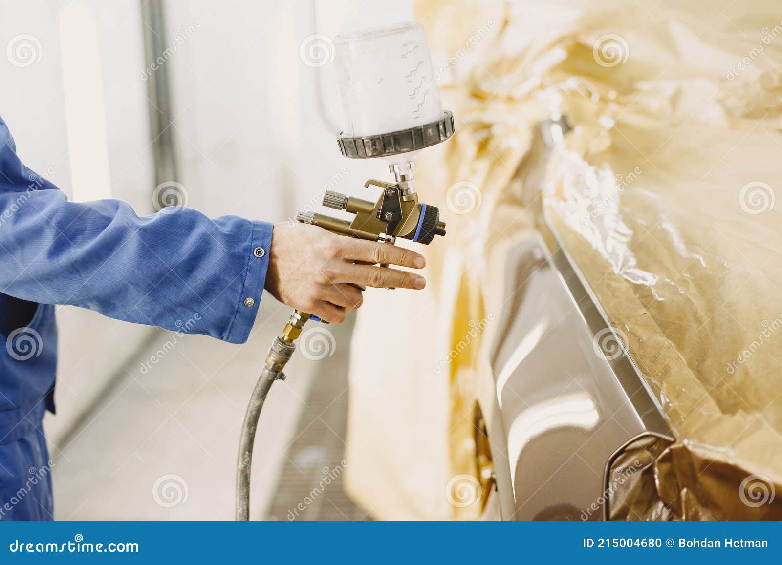 Sanding and Painting Machine in Garage with Tools Stock Photo - Image ...