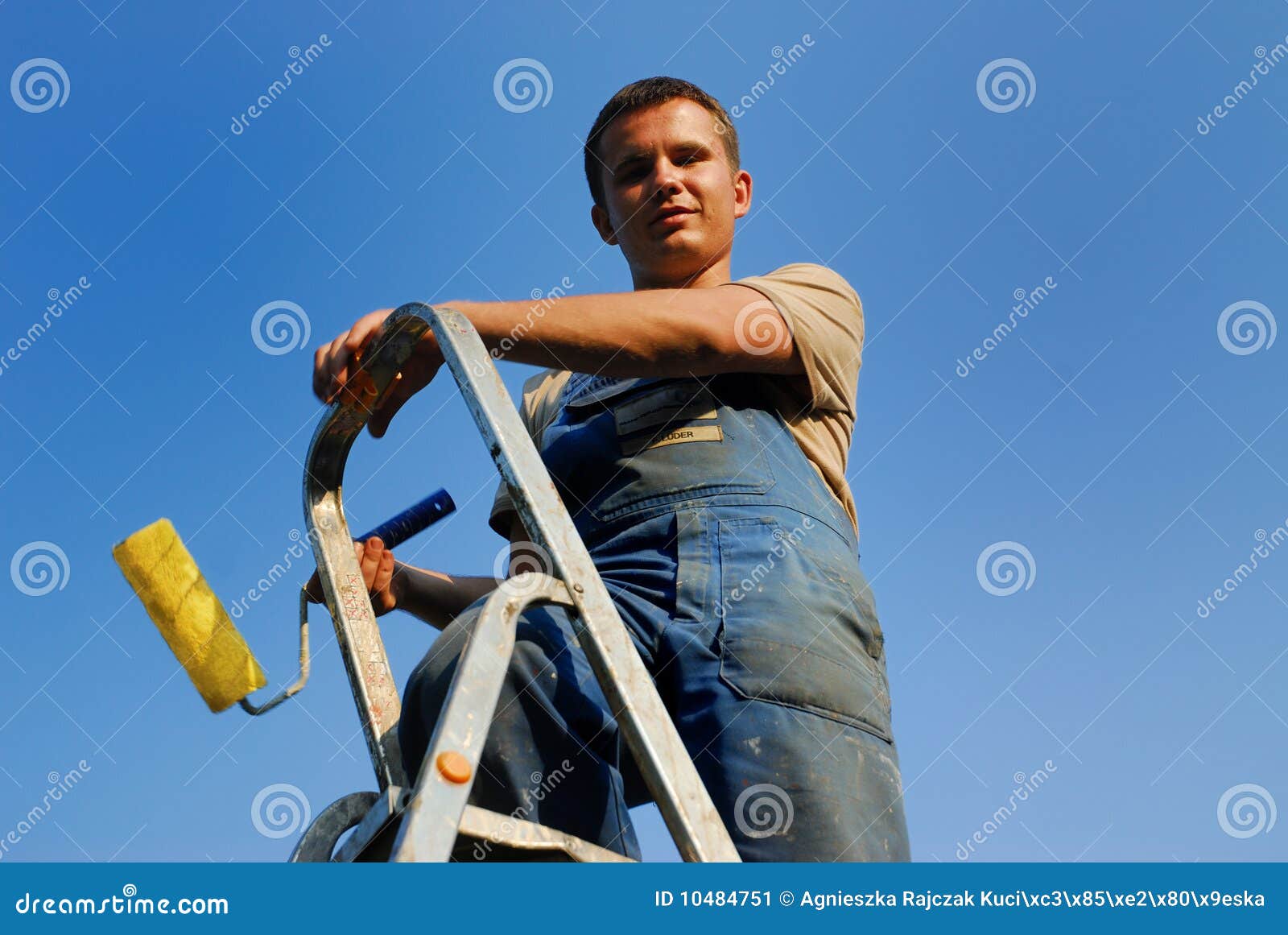 Painting man stock image. Image of paint, dirty, busy - 10484751