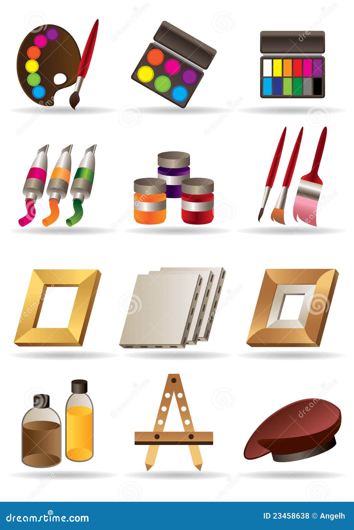 Painting Materials for Artists Stock Vector - Illustration of office ...