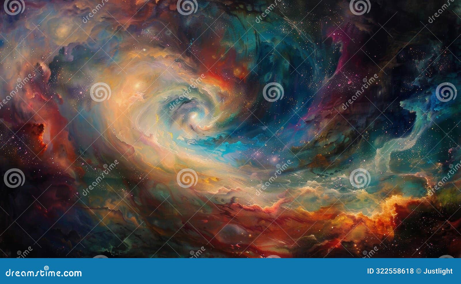A Painting of a Nebula with Swirling Colors and Patterns Symbolizing ...