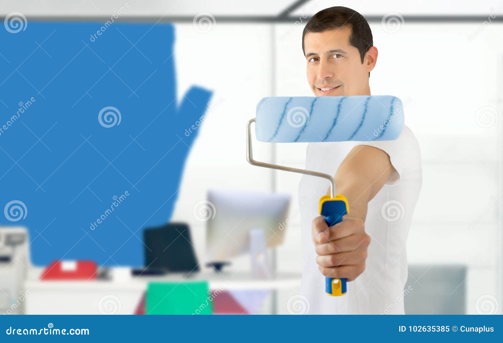 Painting the office stock image. Image of person, professional - 102635385