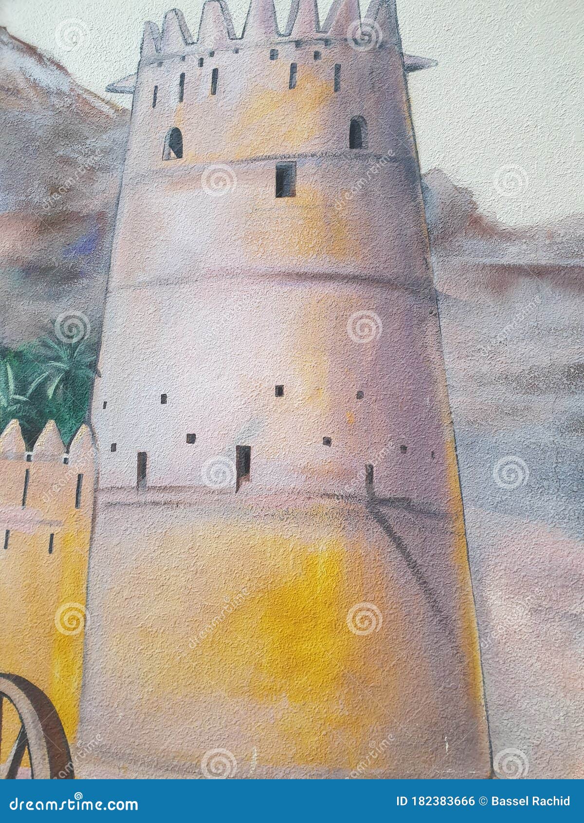 Painting of an Old Fashioned Castle Stock Illustration - Illustration ...