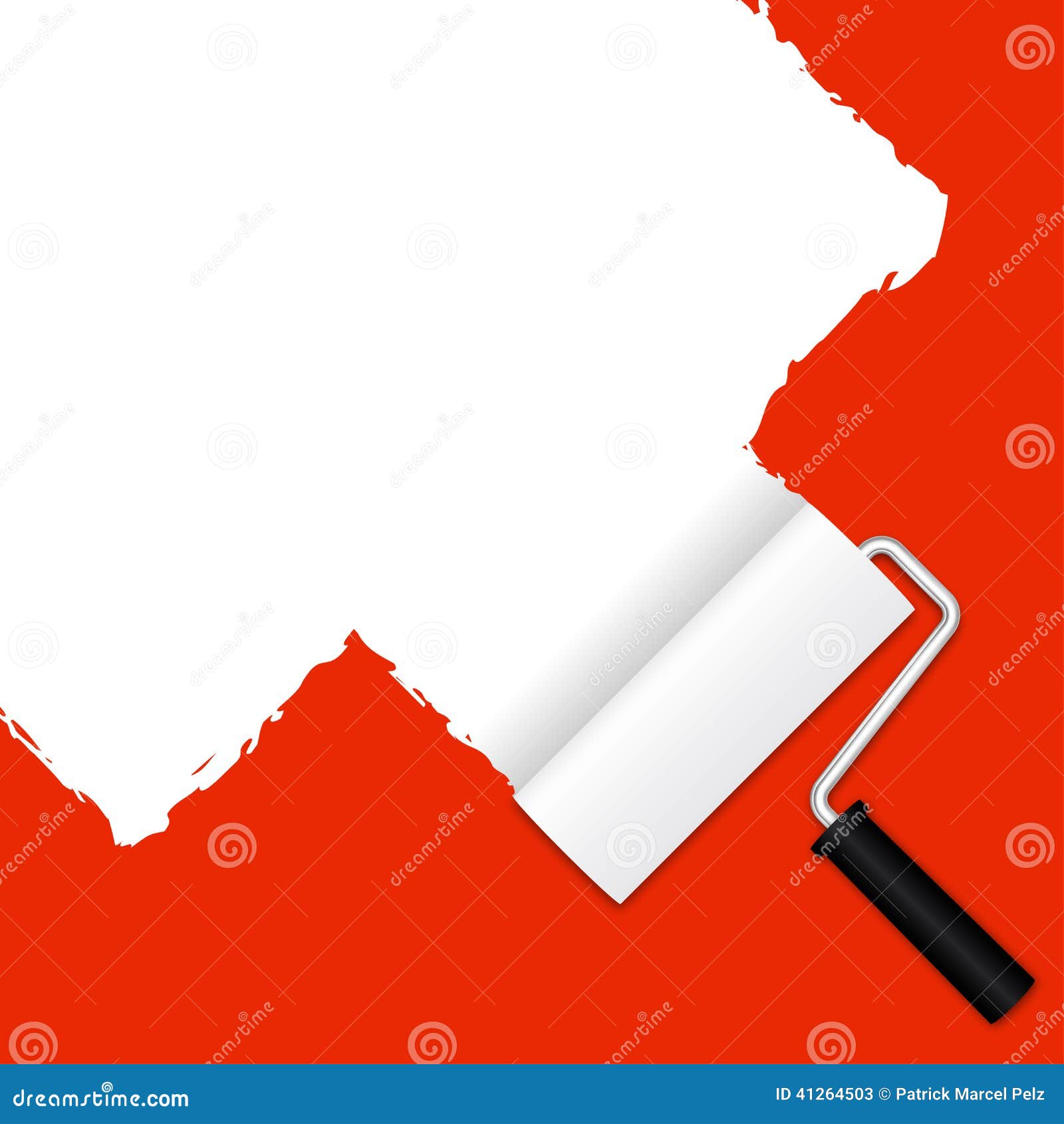 Painting with Paint Roller - Red Stock Vector - Illustration of ...