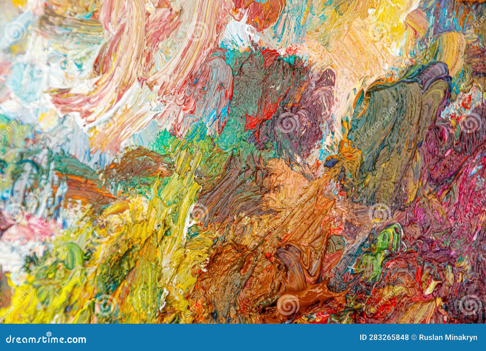 Painting Palette with Different Colors of Paint Stock Photo - Image of ...