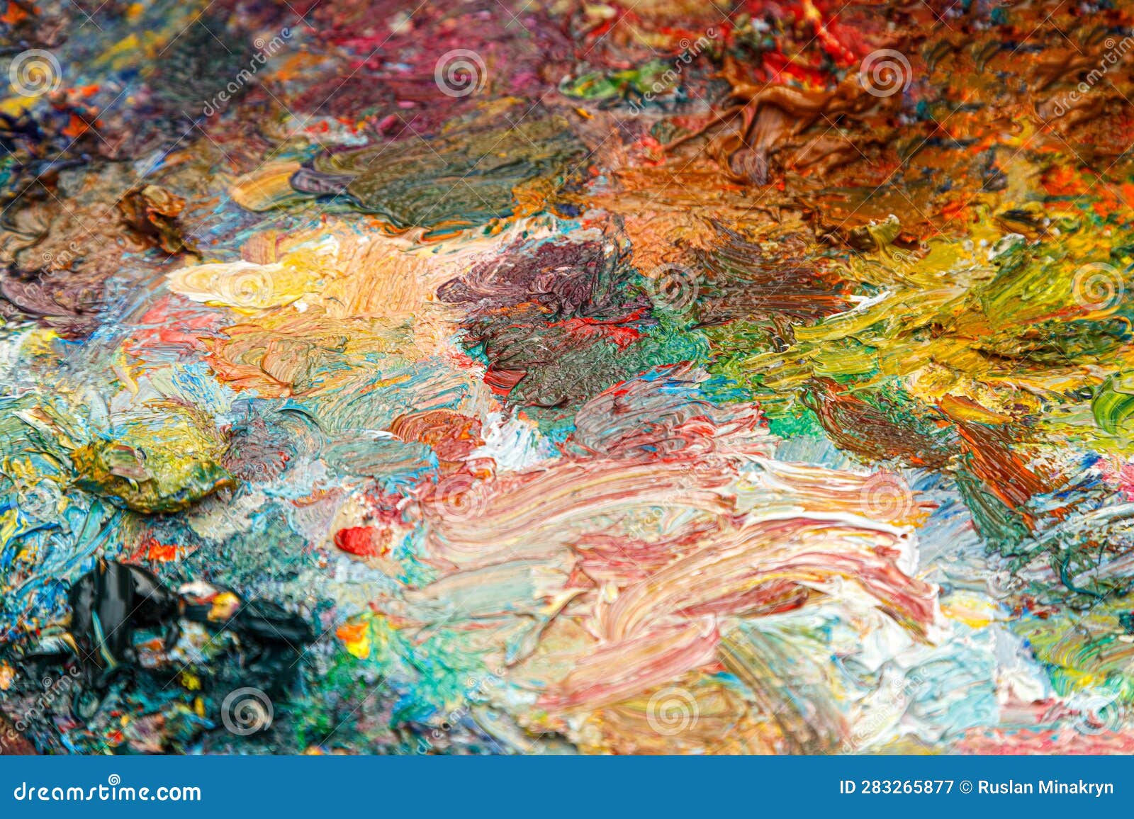 Painting Palette with Different Colors of Paint Stock Image - Image of ...