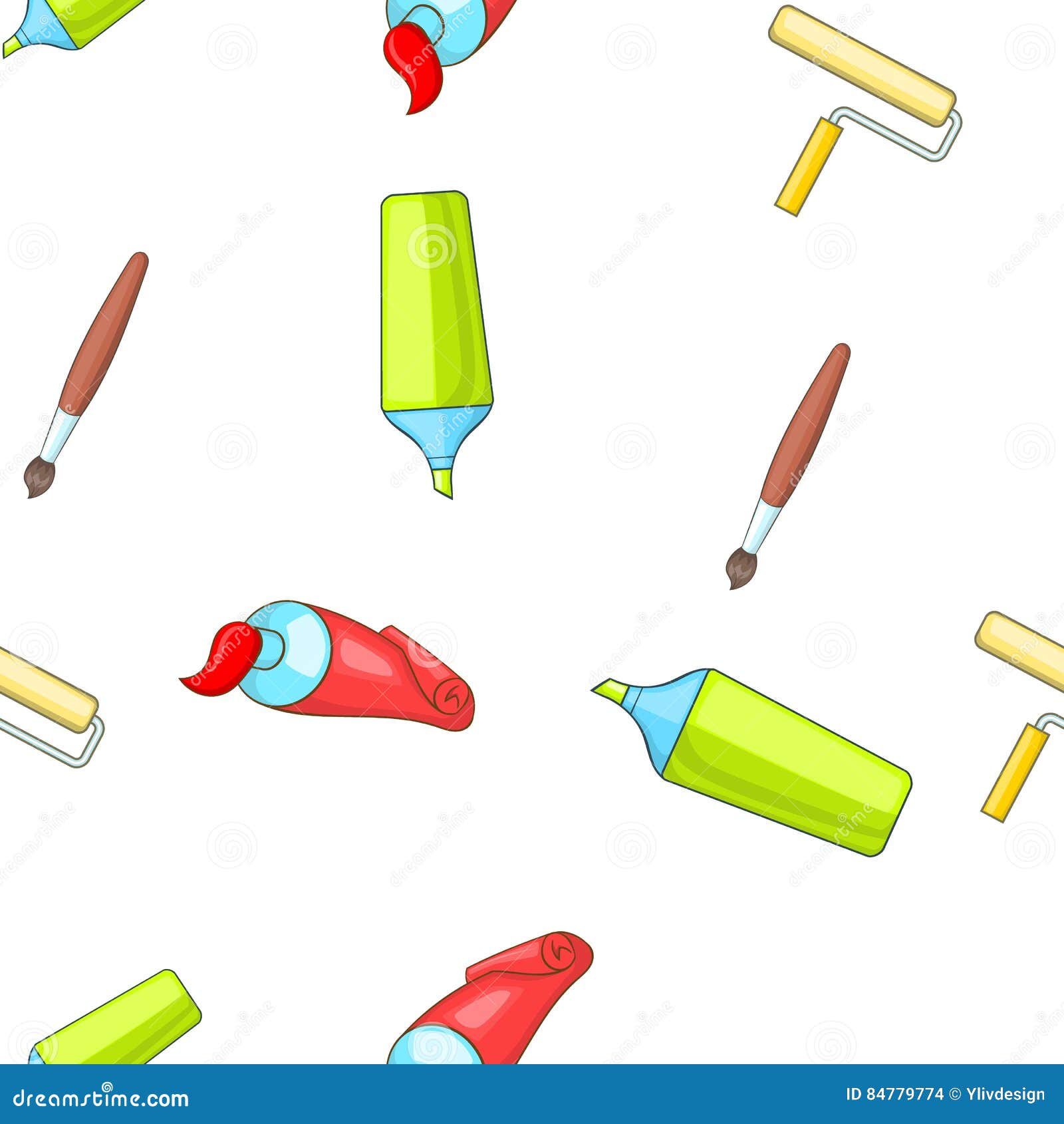 Painting Pattern, Cartoon Style Stock Vector - Illustration of print ...