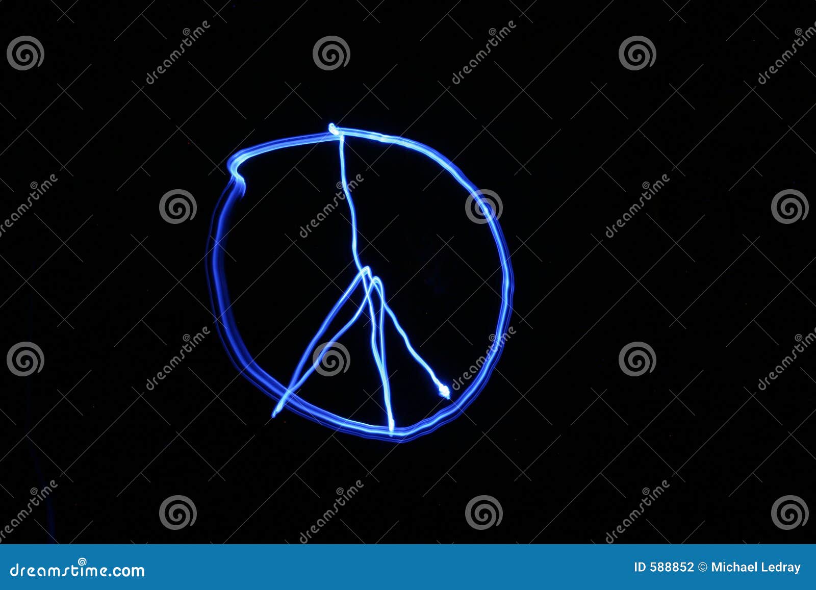 Painting a PEACE Sign with Light Using Time Laps or Bulb Exposure Stock ...