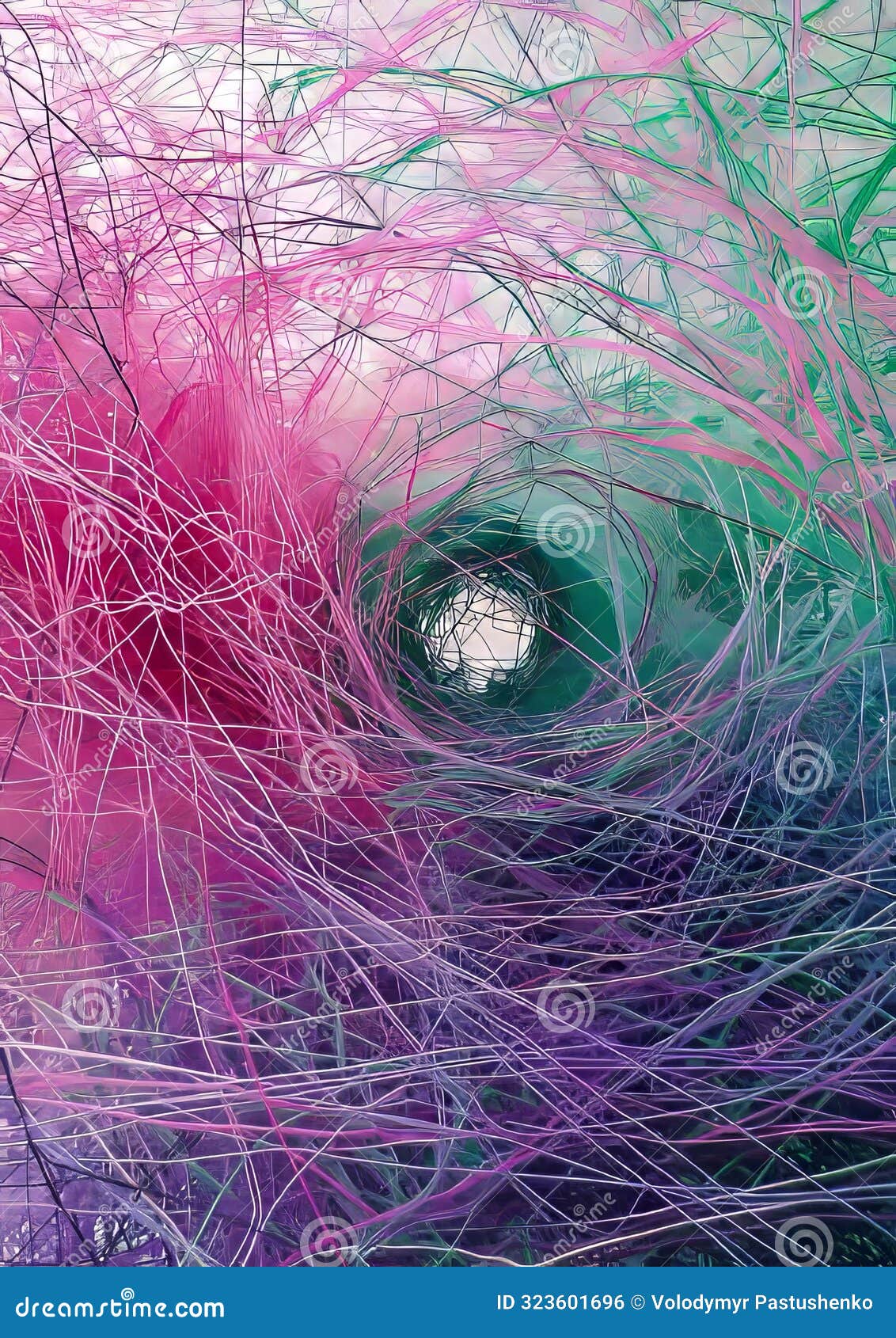 A Painting of a Pink and Green Tangled Mess Stock Photo - Image of ...