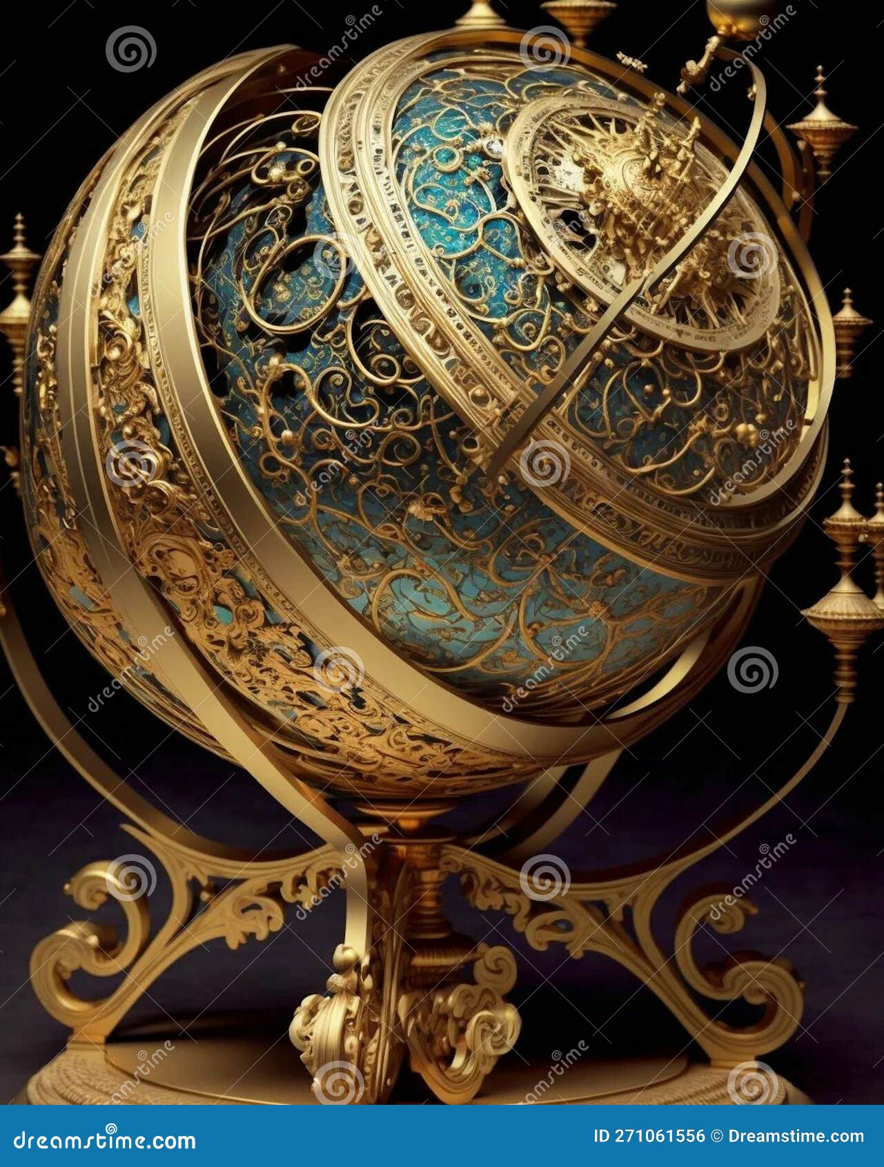 A Painting of a Planet with Rings on it Stock Illustration ...