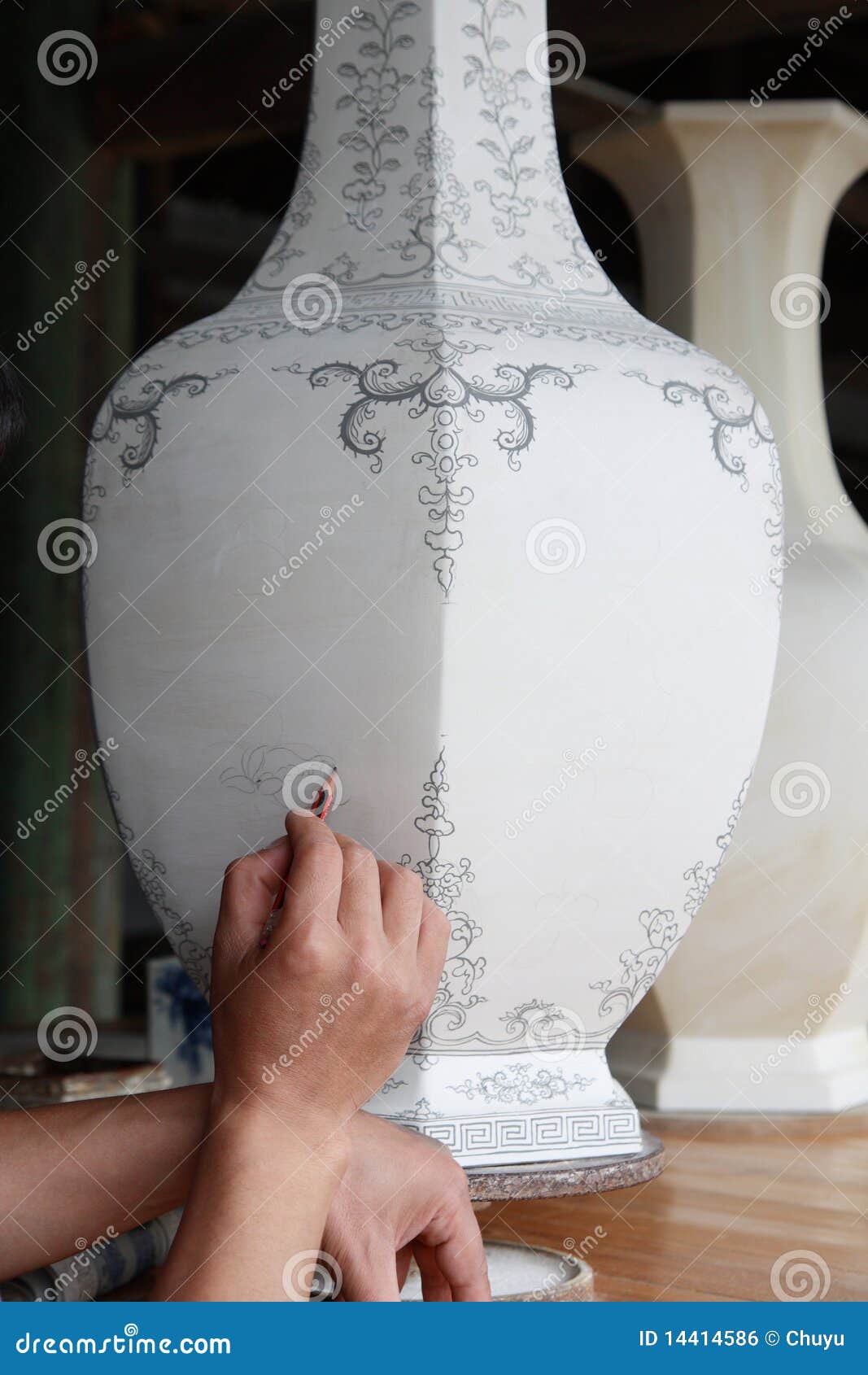 Painting in the Porcelain Body Stock Photo - Image of workshop ...