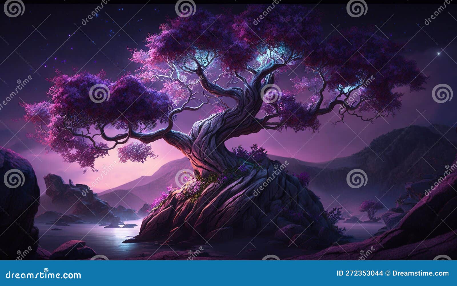 Purple Cliff At Sunrise: A Dynamic Cubism Painting With High Detail ...