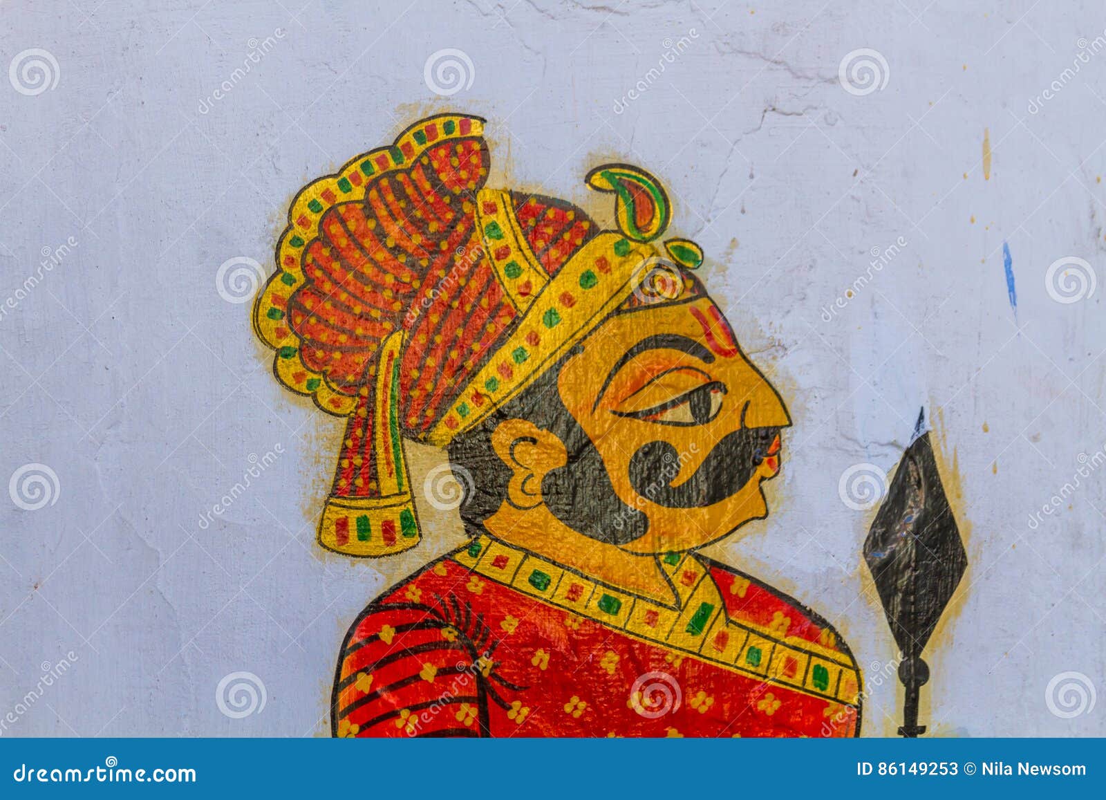 Painting of a Rajput Warrior Editorial Stock Photo - Image of turban ...