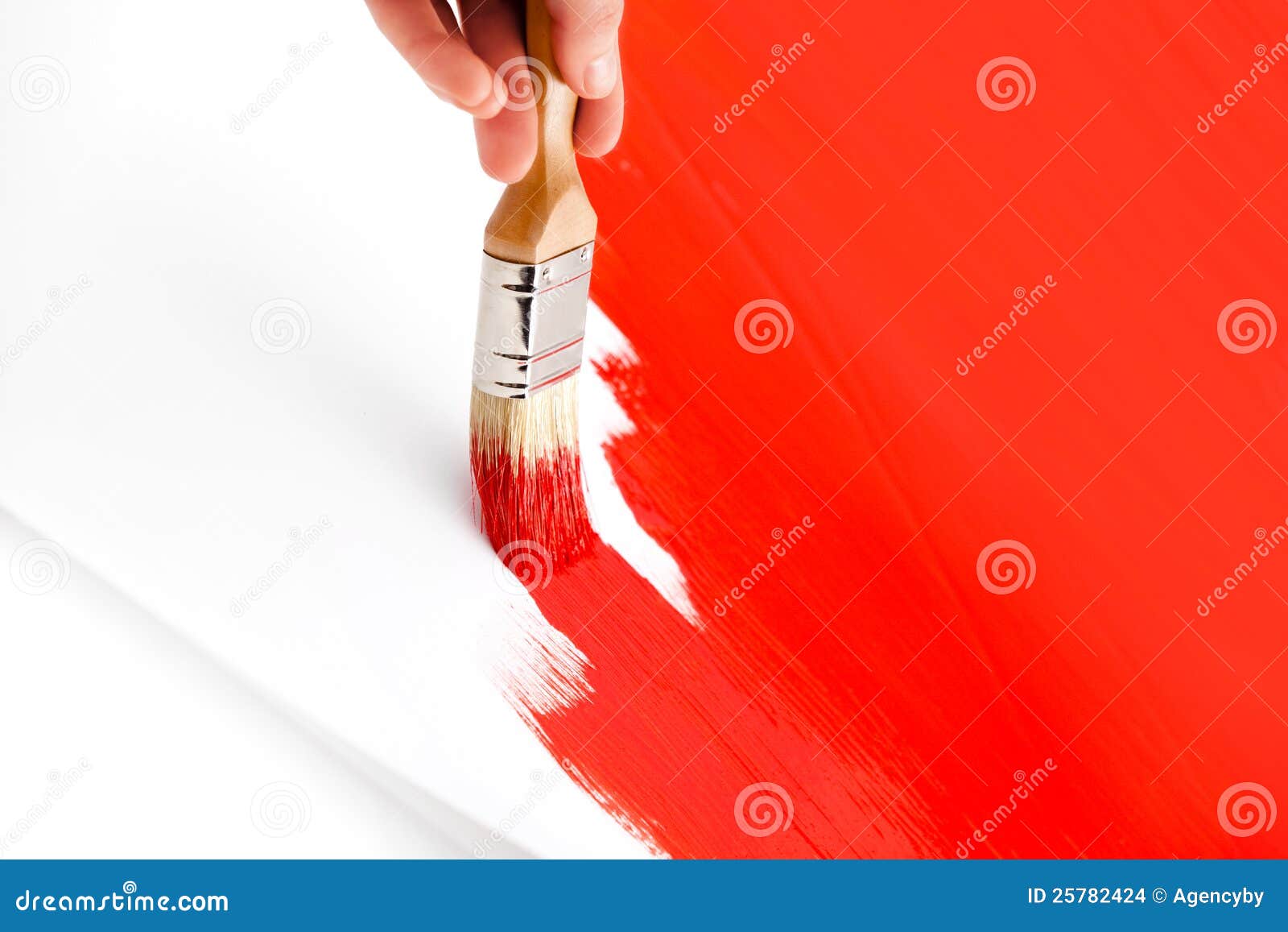 Painting with Red Ink and Brush Stock Photo - Image of design, change ...