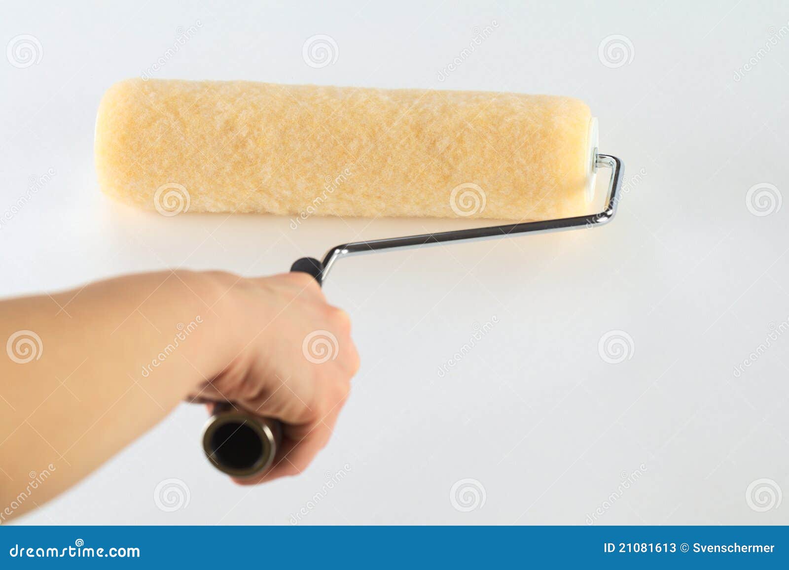 Painting with Roller stock image. Image of used, woman - 21081613