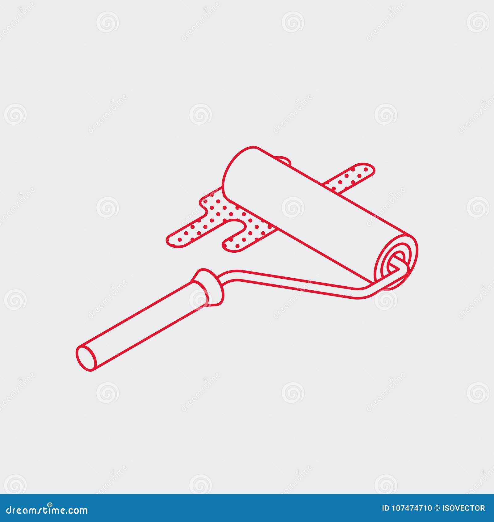 Painting Roller Isometric Icon Stock Vector - Illustration of renewal ...