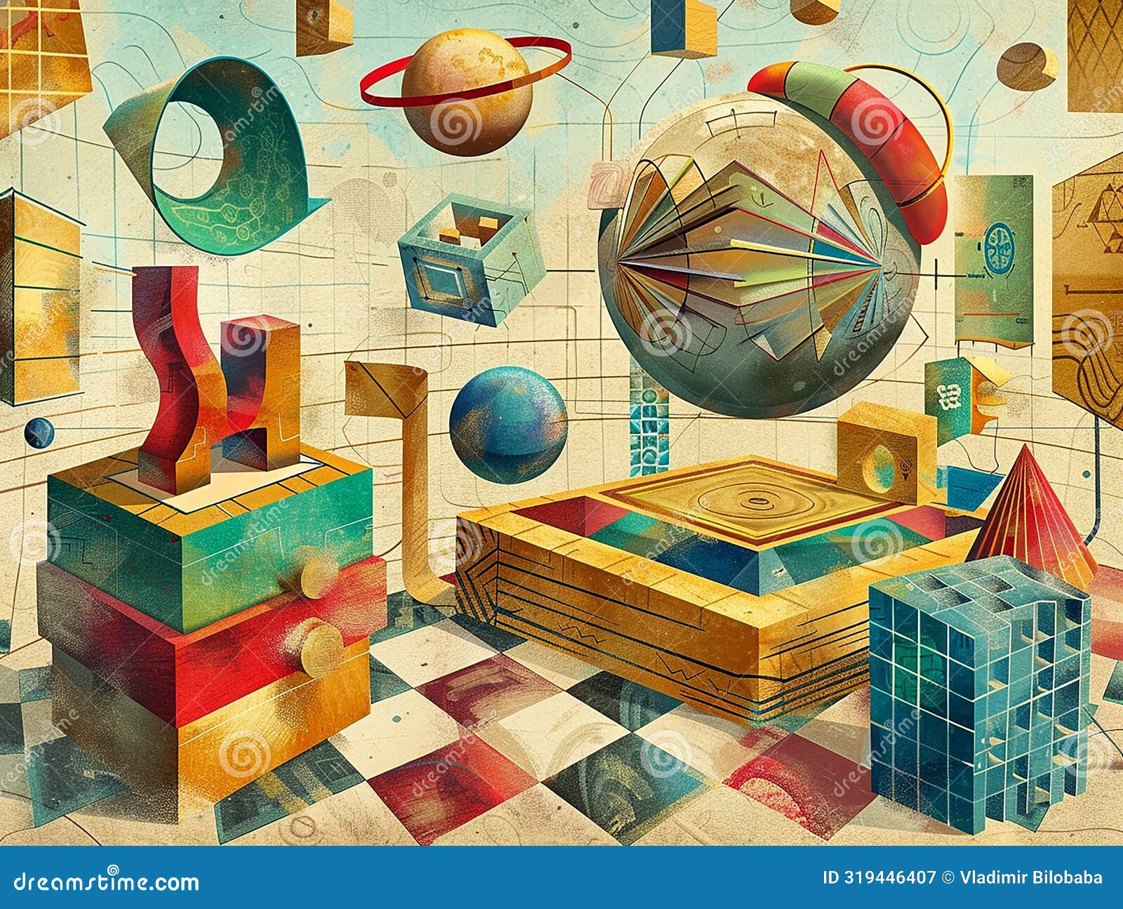 Room Filled with Diverse Objects Stock Illustration - Illustration of ...