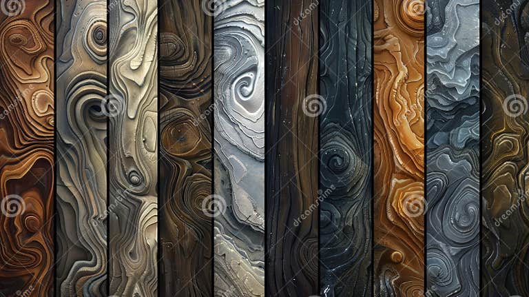 A Painting Segmented into Areas, Each with Unique Textures Stock ...