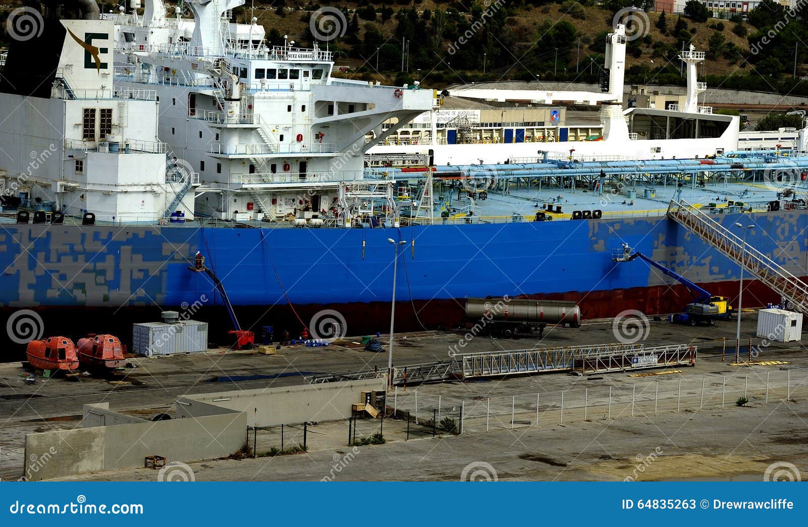 Painting the ship editorial stock photo. Image of transport - 64835263