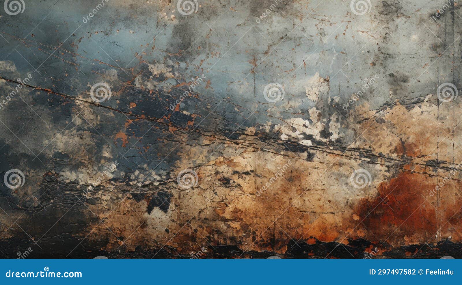 A Painting of a Sky with Clouds and Rust Stock Illustration ...