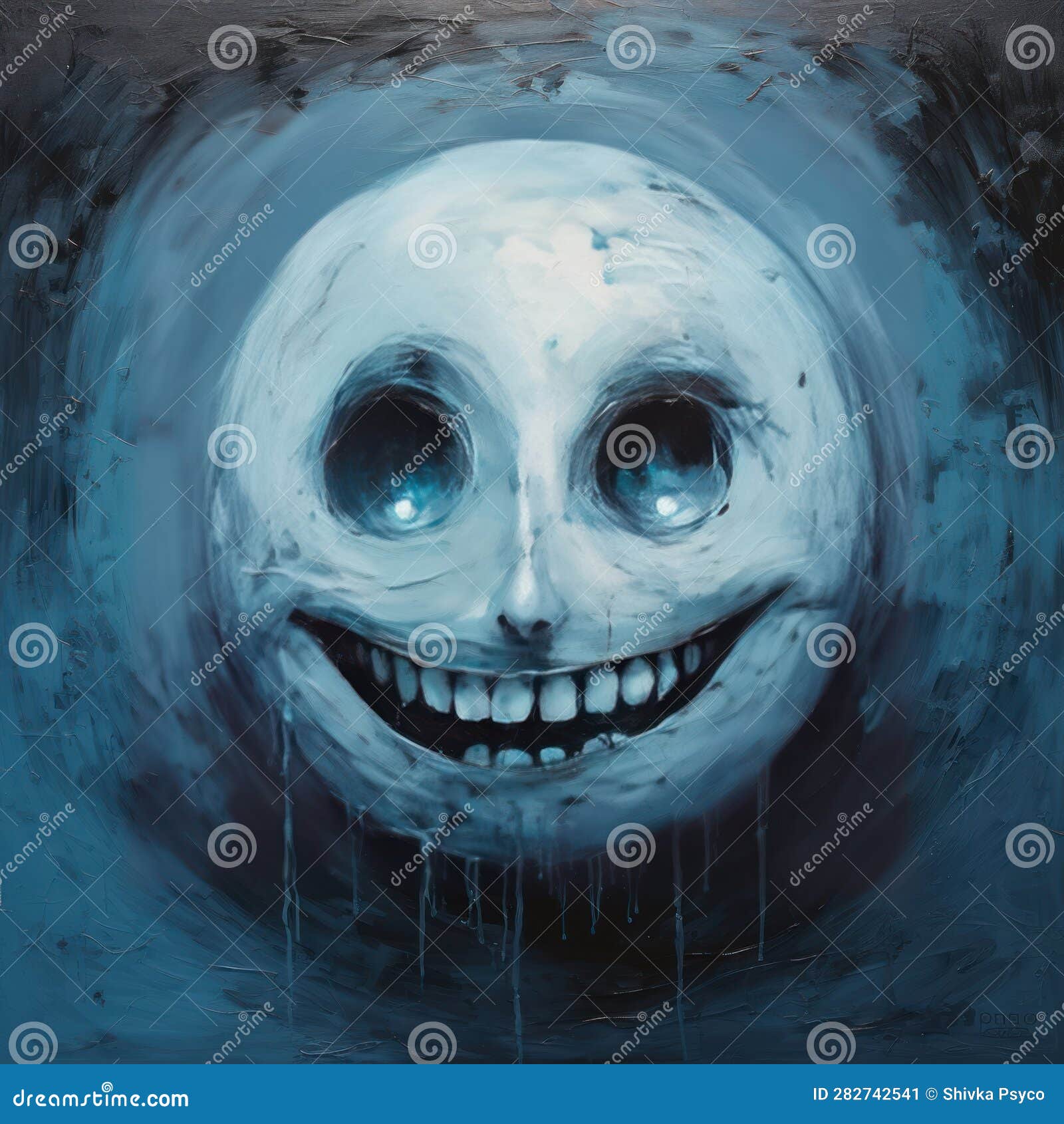 A painting of smiling moon stock illustration. Illustration of moon ...