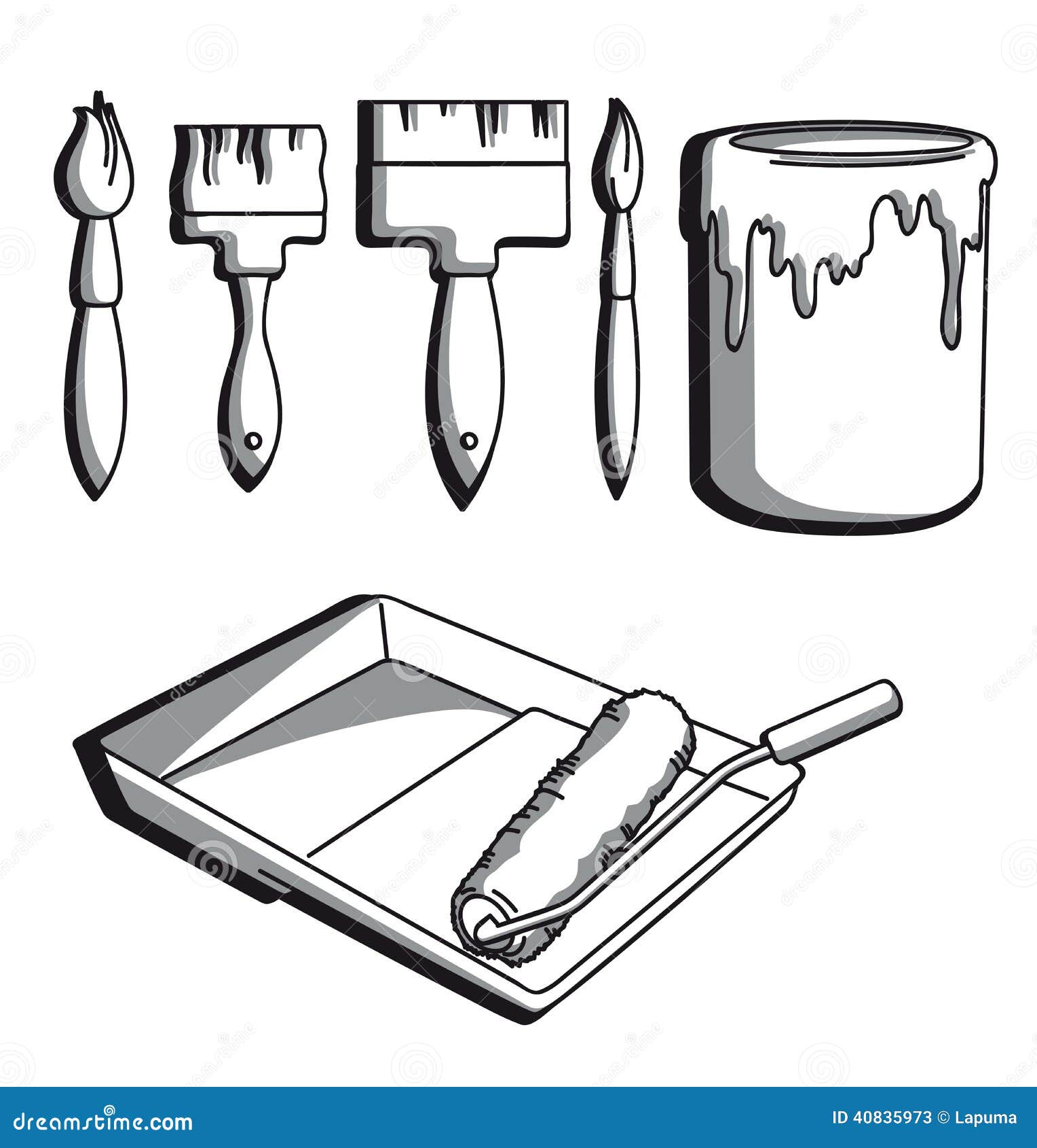 Painting Supplies stock vector. Illustration of paintbrush - 40835973