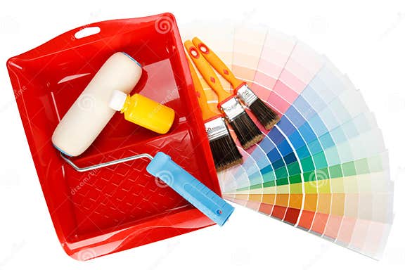 Painting Tools and Color Guide Stock Photo - Image of home, renovation ...