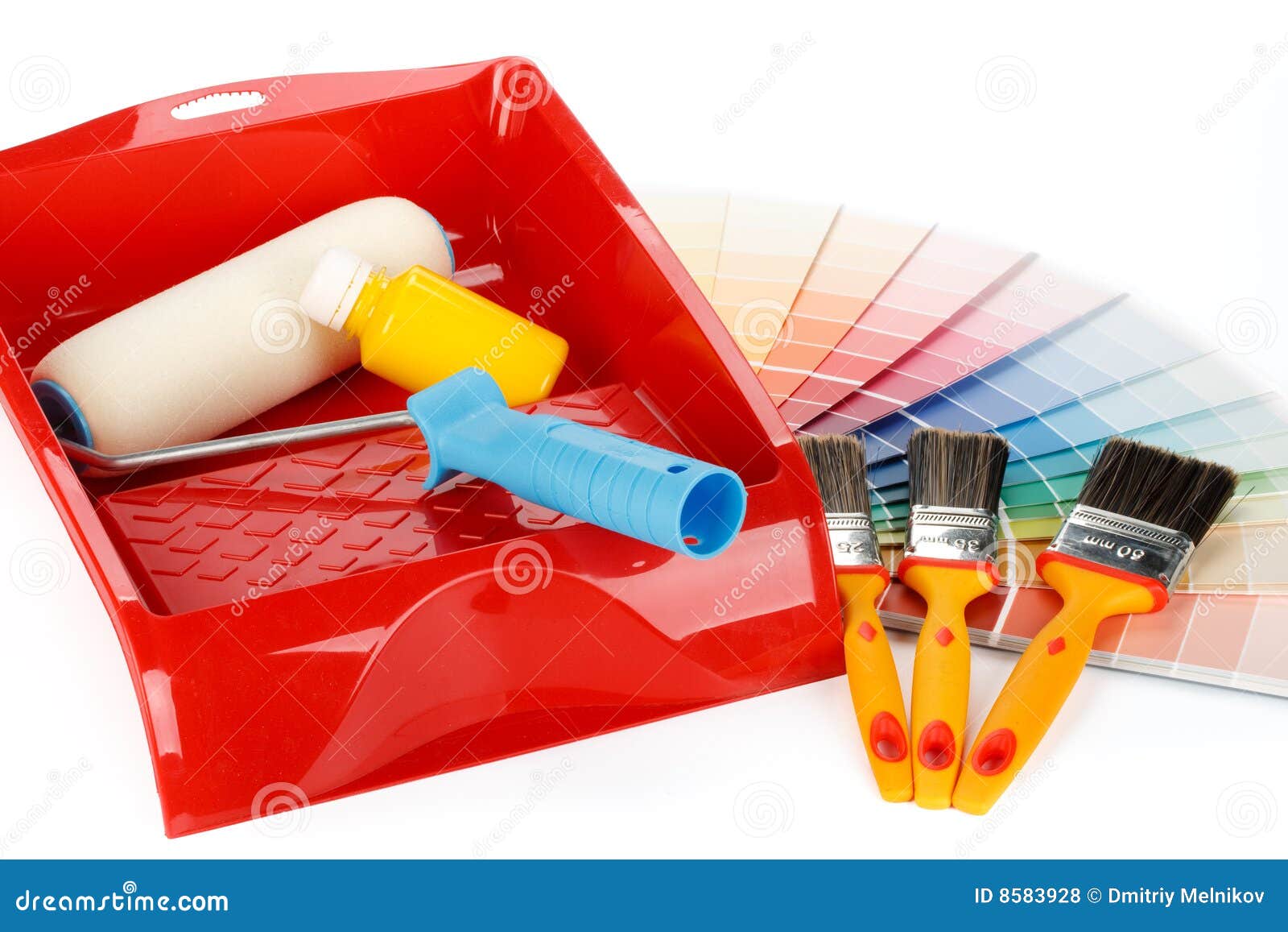 Painting Tools and Color Guide Stock Photo - Image of painter, palette ...