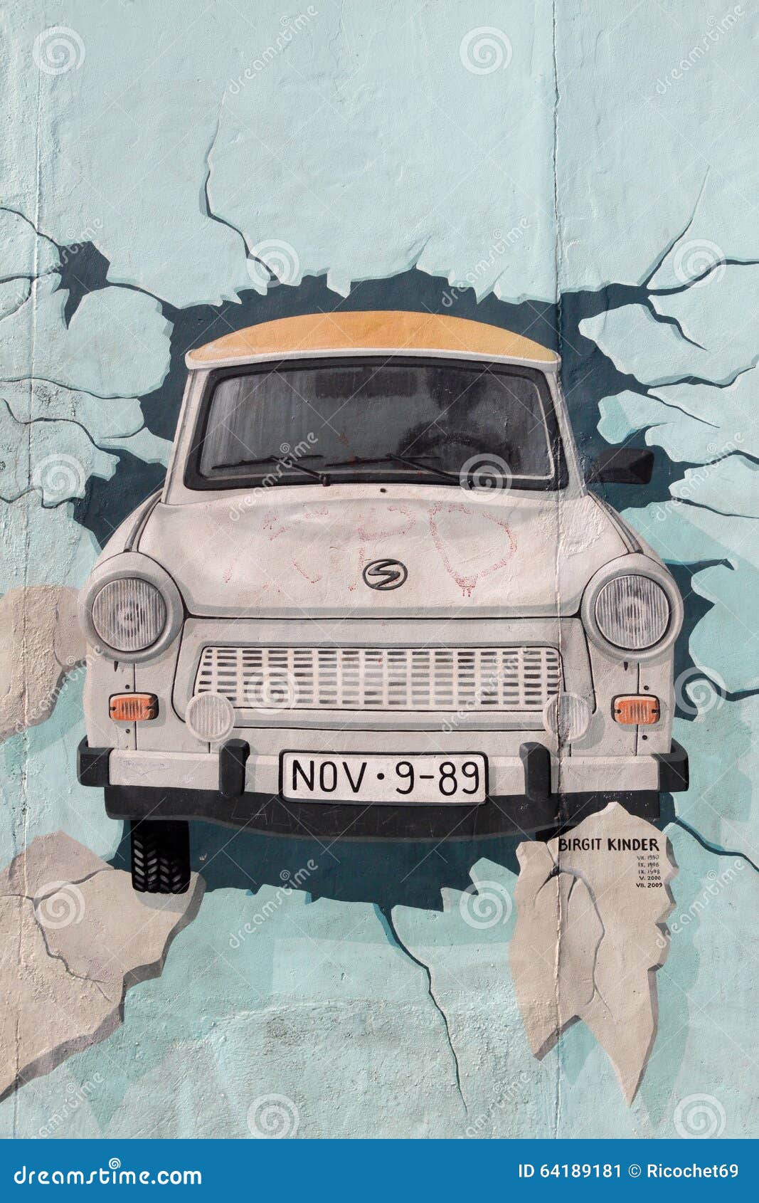 Painting of a Trabant at Berlin Wall, Germany Editorial Photo - Image ...