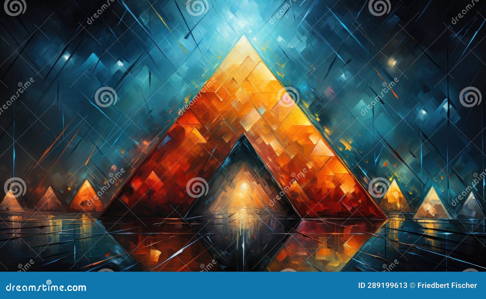 A Painting of a Triangle in the Rain. Stock Image - Image of backdrop ...