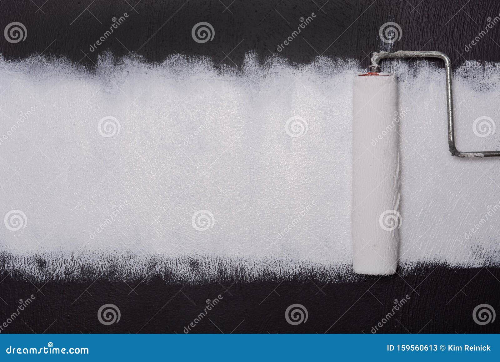 Painting the Wall White with Paint Stock Image - Image of conceptn ...