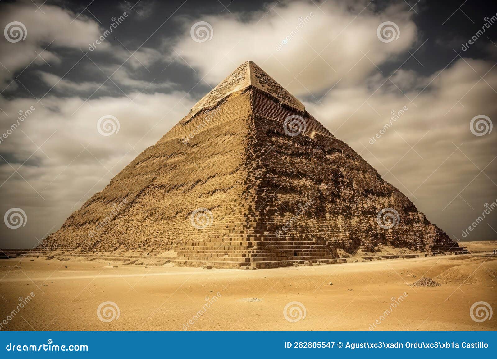 Painting of a Watercolor Drawing of Pyramid of Cheops. Stock ...