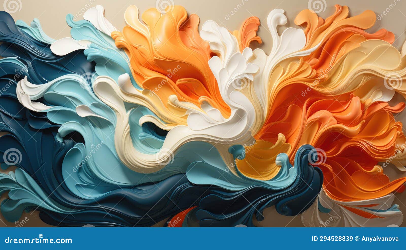 A Painting of a Wave of Colored Paint. Stock Illustration ...