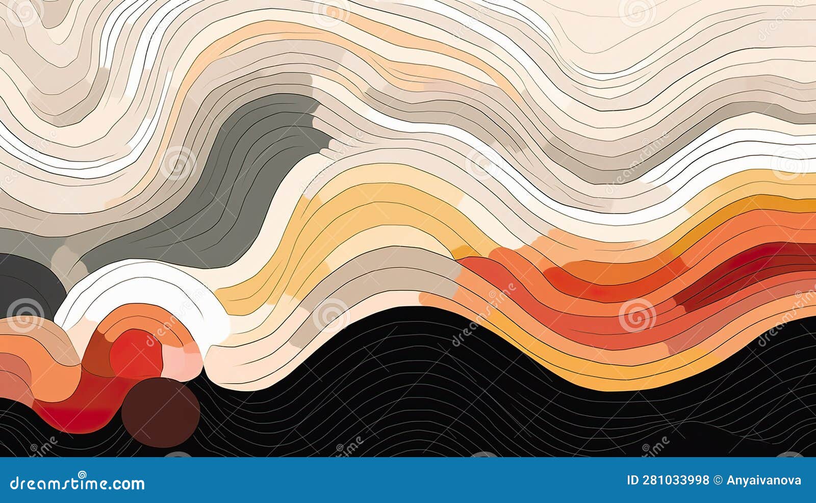 A Painting of a Wave Pattern with Different Colors. Generative AI Image ...