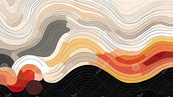 A Painting of a Wave Pattern with Different Colors. Generative AI Image ...