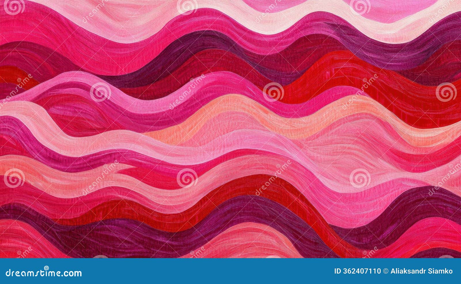 A Painting of a Wave Pattern with Red and Pink Colors Stock ...