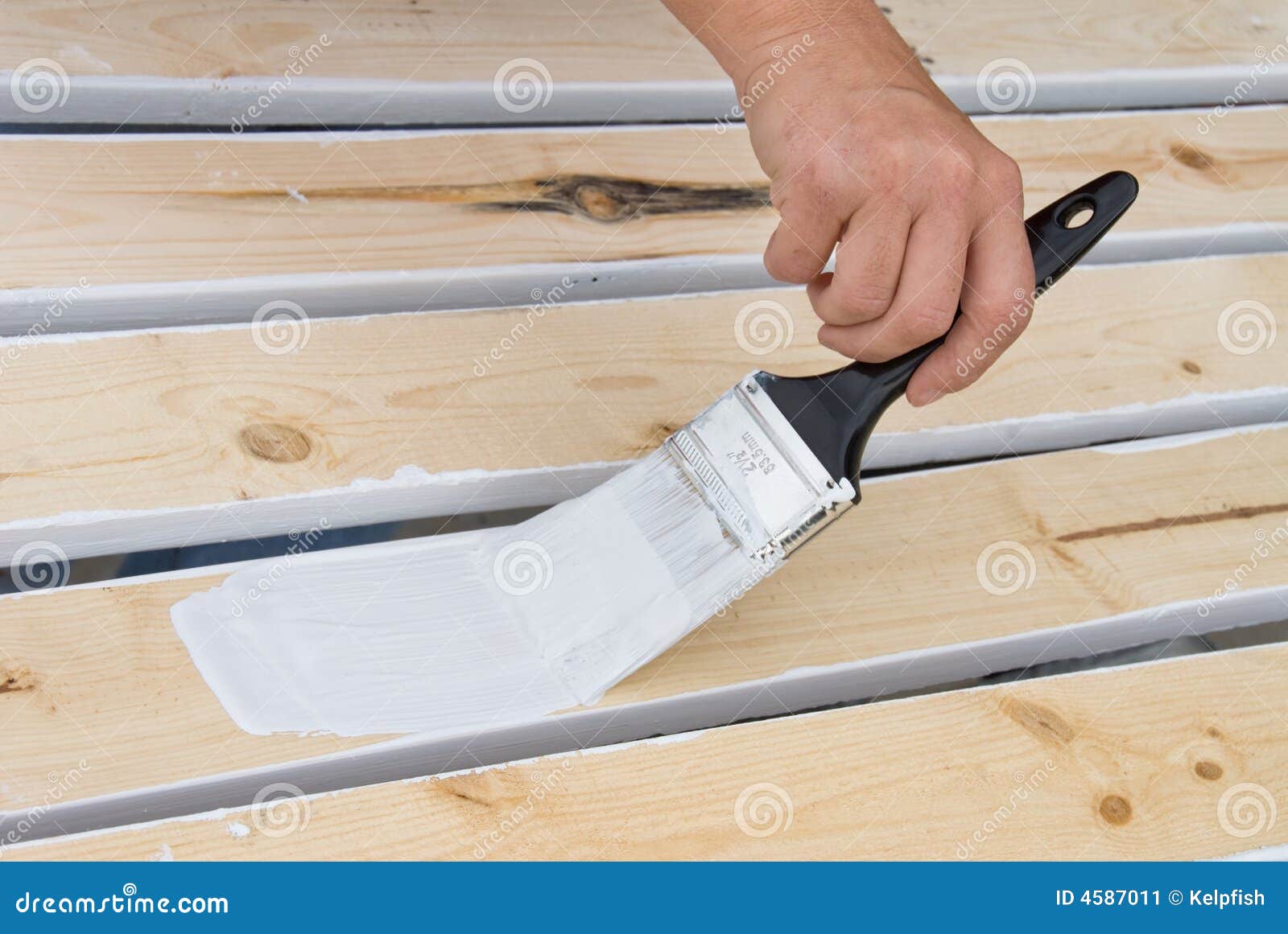 Painting wooden slats stock image. Image of slabs, lumber - 4587011